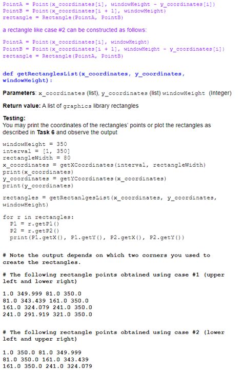 Solved Task Implement The GetRectanlgesList Function A Chegg
