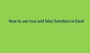 Using True And False Functions In Excel Excel Tutorial