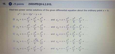 Solved Points ZiIDiffEQ Find Two Power Chegg