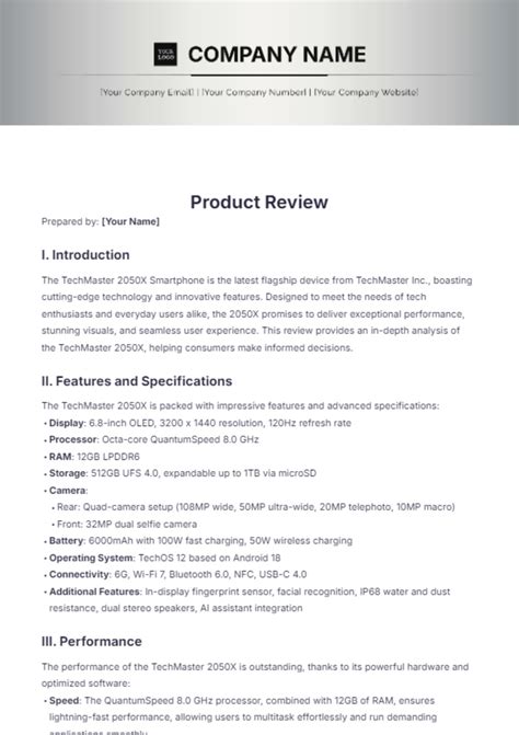 Free Product Review Template To Edit Online