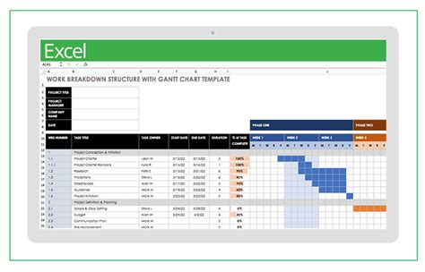 Downloade Work Breakdown Structure Template Excel