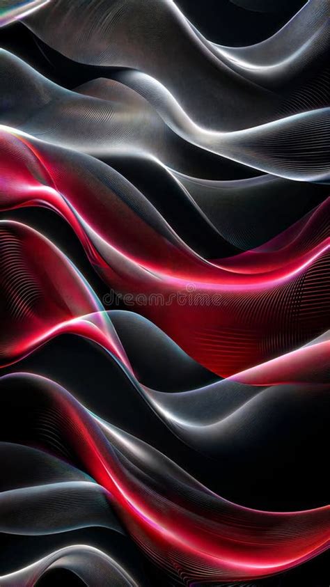 Luminous Waves Of Red And White Patterns Generative Ai Stock Illustration Illustration Of
