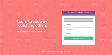 github estherwl intro component with signup form master desafio do