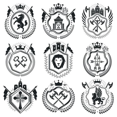 Premium Vector Classy Emblems Vector Heraldic Coat Of Arms Vintage