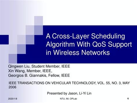 Ppt A Cross Layer Scheduling Algorithm With Qos Support In Wireless