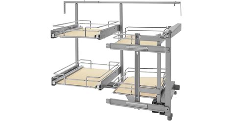 Rev A Shelf 599 18 RMP Contemporary 33 7 8 W Sliding Swivel Solid Surface 4 Shelf Blind Left
