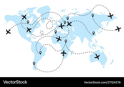 World Map Flight Paths