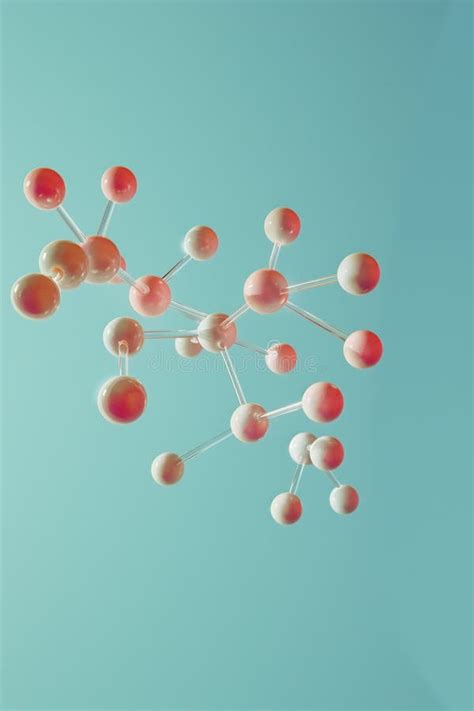 Intricate 3d Render Of A Molecule Structure With Vibrant Atoms On Blue
