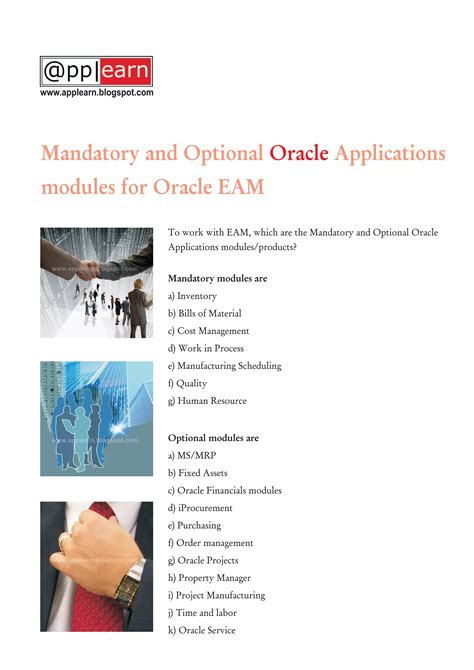 Oracle Eam Mandatory And Optional Oracle Applications Pdf