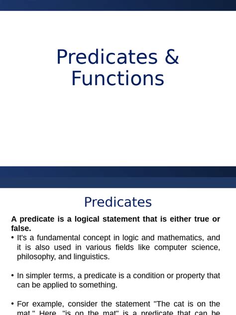 Predicates Functions 3 Pdf First Order Logic Logic