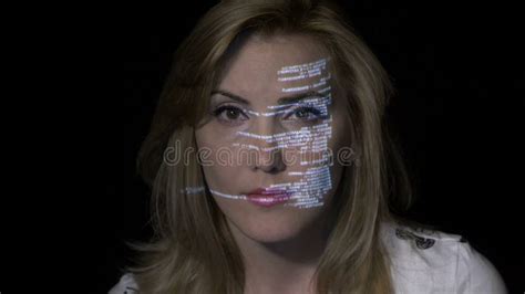 Ai Artificial Intelligence It Female Programming Binary Code On Futuristic Holographic Display