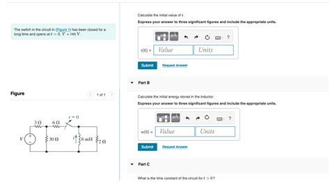 Solved Calculate The Initial Value Of I Express Your Answer Chegg Com