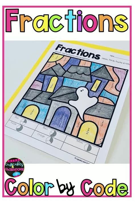 Fractions Color By Number Worksheets Fractions Coloring Identifying