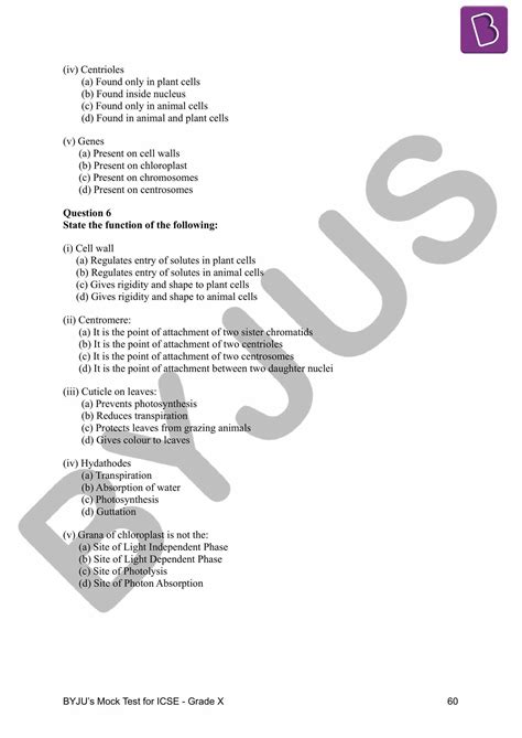 Icse Class Biology Question Paper Solution