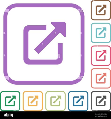 open in new window simple icons in color rounded square frames on white