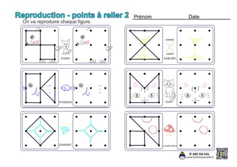 reproduction points à relier 1 arc en ciel