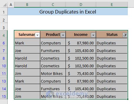 How To Group Duplicates In Excel 3 Easy Techniques ExcelDemy