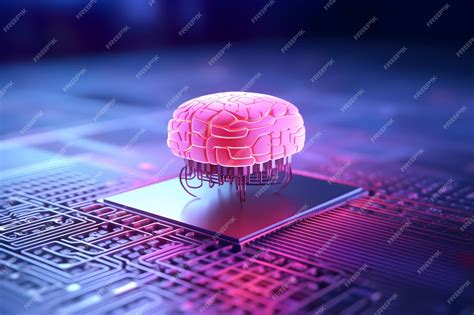 Premium Photo A Brain On A Circuit Board With A Blue Background
