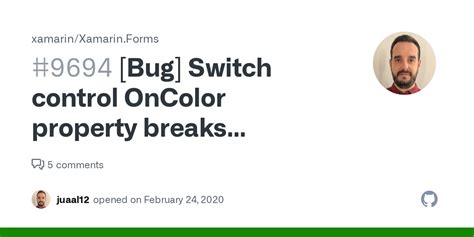 Bug Switch Control Oncolor Property Breaks Application · Issue 9694