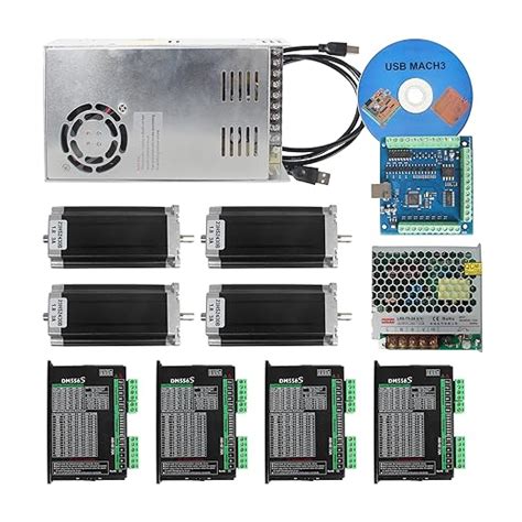Rattmmotor 4 Axis Usb Mach3 Cnc Controller Kit Nema23 Stepper Motor Kit 425oz In 2 8nm 3a 112mm