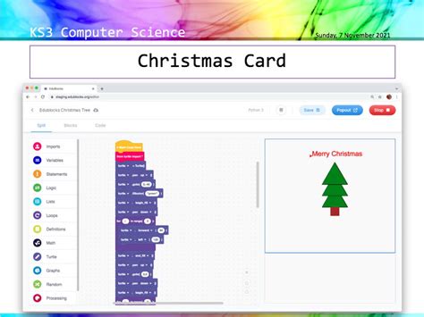 Python Turtle Edublocks Christmas Card Teaching Resources