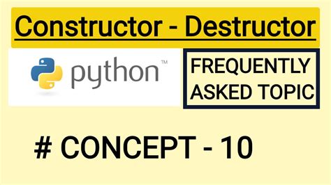 OOP S CONCEPT IN PYTHON CONSTRUCTOR DESTRUCTOR IN PYTHON CBSE IMP IN MINUTES YouTube