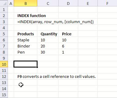 How To Use The INDEX Function