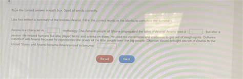 Solved Type The Correct Answer In Each Box Spell All Words Correctly Liza Has Written A