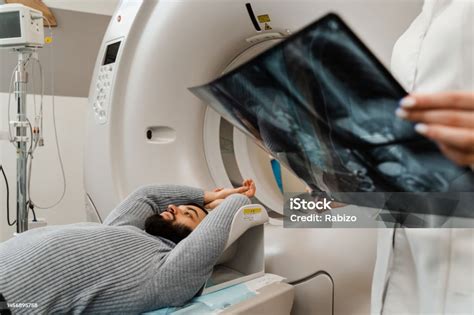 Ct Scan Of Abdomen Of Man In Medical Clinic Man Is Doing Computed Tomography Xray Scan Chest
