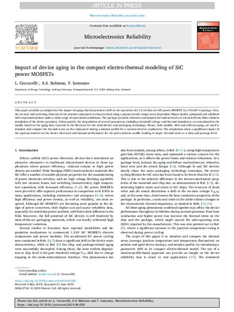 Pdf Impact Of Device Aging In The Compact Electro Thermal Modeling Of
