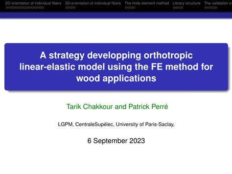 Pdf Developing An Orthotropic Linear Elastic Model Using The Fe