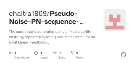 github chaitra1809 pseudo noise pn sequence using a linear feedback