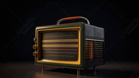 3d 렌더링 신호가 없는 복고풍 스타일을 수용하는 검정색 배경의 빈티지 Tv Tv 배경 고풍 배경 영화 필름 배경 이미지