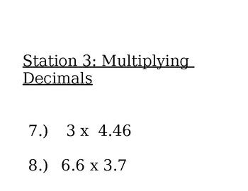 Decimal Operations Review Stations By Erika Smith TPT