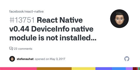 react native v0 44 deviceinfo native module is not installed correctly