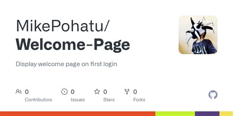 github mikepohatu welcome page display welcome page on first login