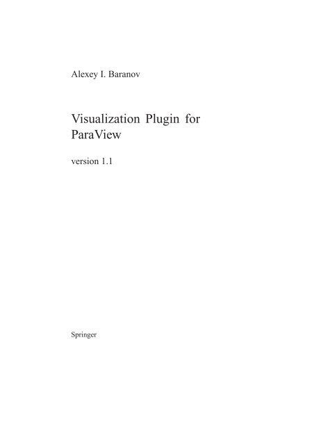 Visualization Plugin For Paraview