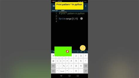 Print Pattern In Python Using Pydroid Youtube