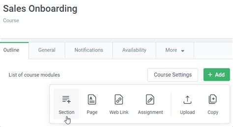 Adding Sections