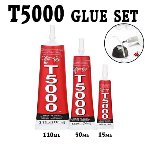 투명 접촉 전화 수리 접착제 범용 유리 플라스틱 Diy 접착제 T 5000 정밀 어플리케이터 포함 15ml 25ml 50ml 110ml T5000