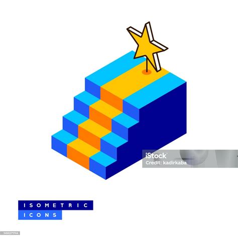 우승자 아이소메트릭 아이콘 개념과 3차원 디자인 메달 컵 챔피언 수상 업적 3차원 형태에 대한 스톡 벡터 아트 및 기타 이미지 3차원 형태 입체 이미지 1위 Istock