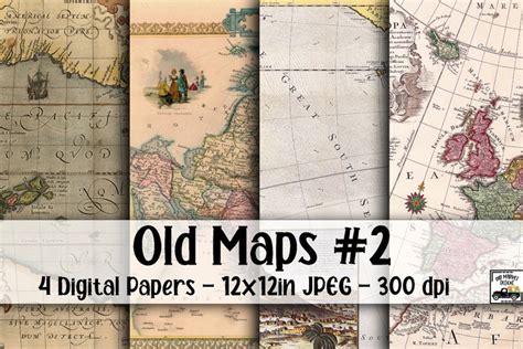 Old Maps Digital Paper 2 4 Papers 3935418