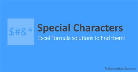 Excel Formula To Find Any Special Character
