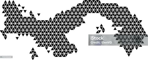 파나마 지도 노드를 사용 하 여 패턴 기하학적 배경을 반복 검은 삼각형에서 추상적 인 도식 벡터 일러스트입니다 3차원 형태에 대한 스톡 벡터 아트 및 기타 이미지 Istock