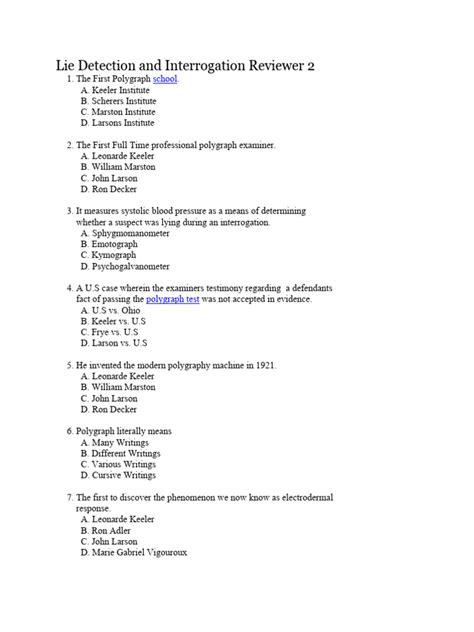 lie detection and interrogation reviewer 2 pdf polygraph