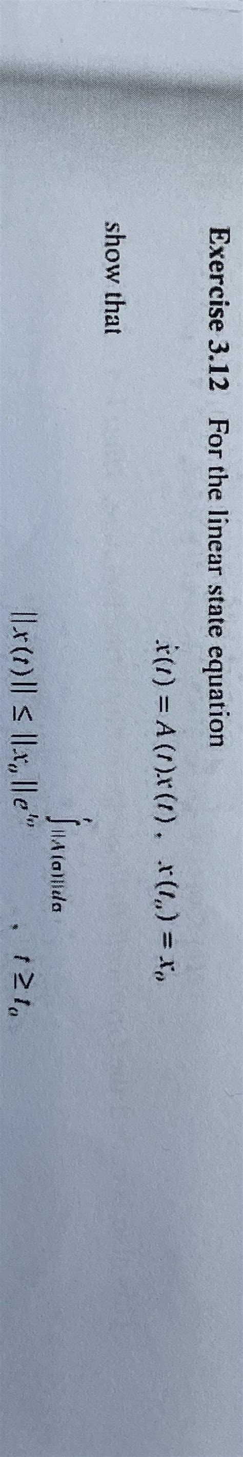 solved exercise 3 12 ﻿for the linear state