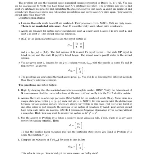 Solved This Problem Set Uses The Binomial Model Numerical Chegg