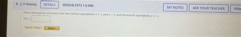 [ 1 ﻿points]sesscalcet2 1 6 040 find a formula for a