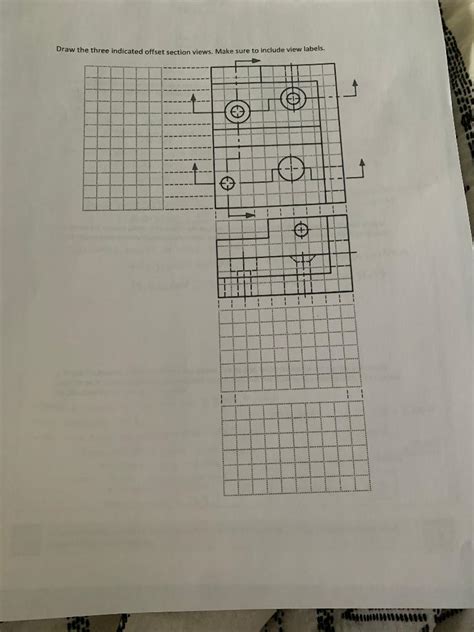 Solved Draw The Three Indicated Offset Section Views Make Chegg