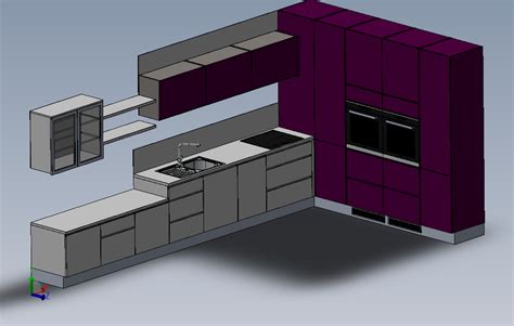 现代化的厨房 Solidworks 2016 模型图纸下载 懒石网